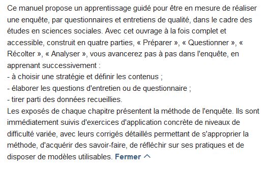 Les techniques d'enquête en sciences sociales, Nicole Berthier