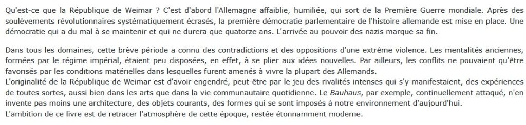 La Vie quotidienne sous la République de Weimar : 1919-1933 , Lionel ...