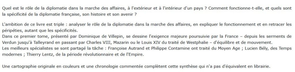 Histoire de la diplomatie française - Tome 1 : du Moyen Age à l'Empire ...